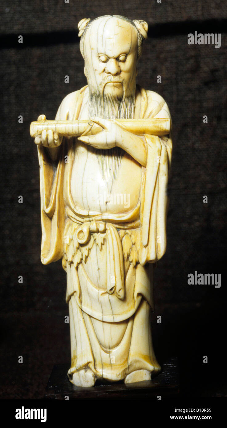 Statuette of Confucius. Chinese philosopher. Ivory Stock Photo - Alamy