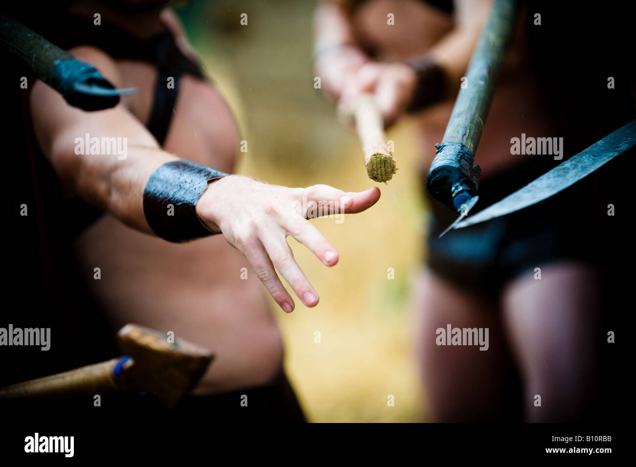 Young warriors prepare to do battle Stock Photo - Alamy