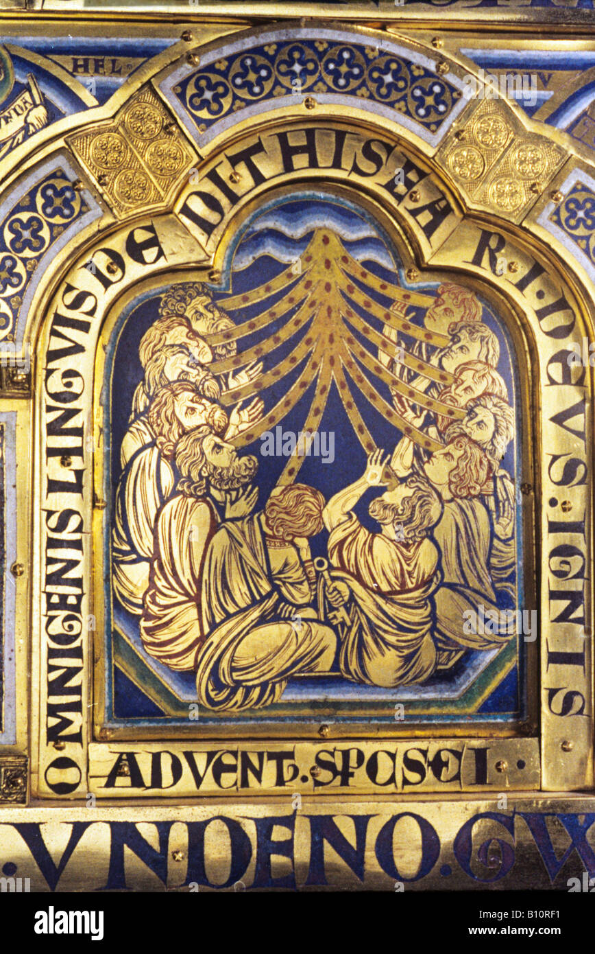 Klosterneuburg Convent. The Verduner altar. Pentecost. Holy Spirit ...