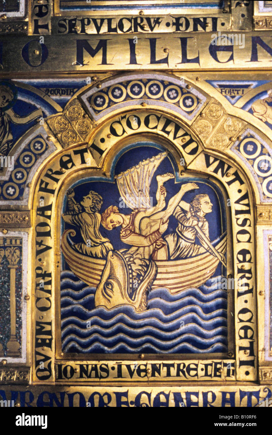 Klosterneuburg Convent. The Verduner altar. Jonah and the whale. 12th ...