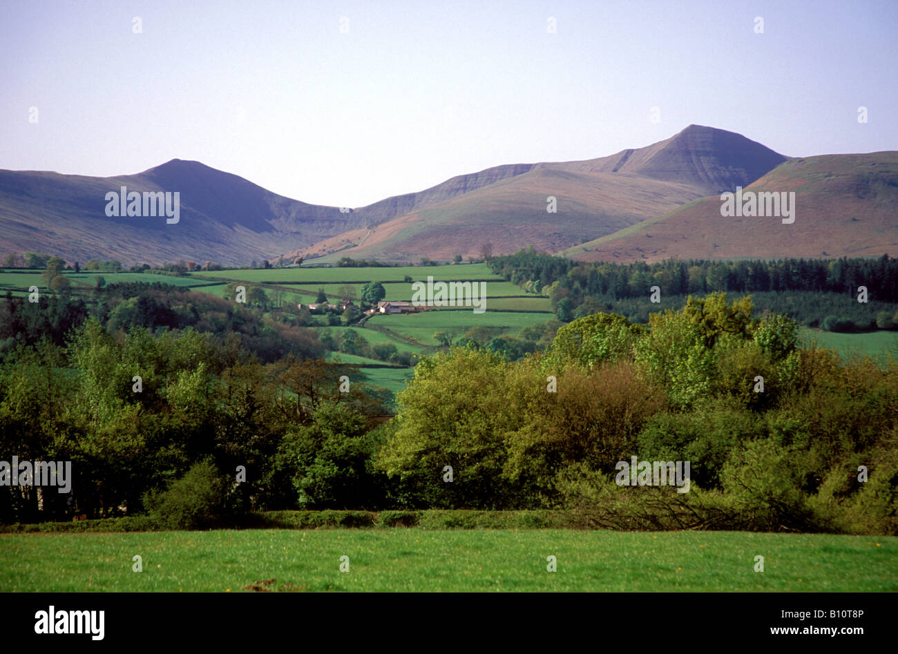 The Brecon Beacons seen from near Brecon Stock Photo - Alamy