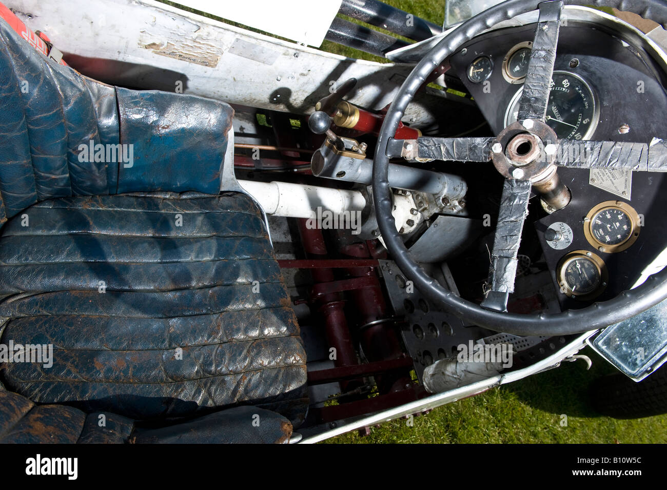 vintage classic formula one f1 racing car 1930s in white in front of ...