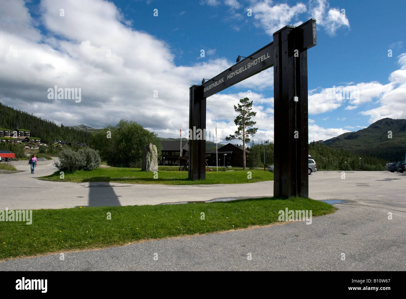 Entrance to Gaustablikk Hotel and Lodges, Rjukan, Telemark, Norway ...