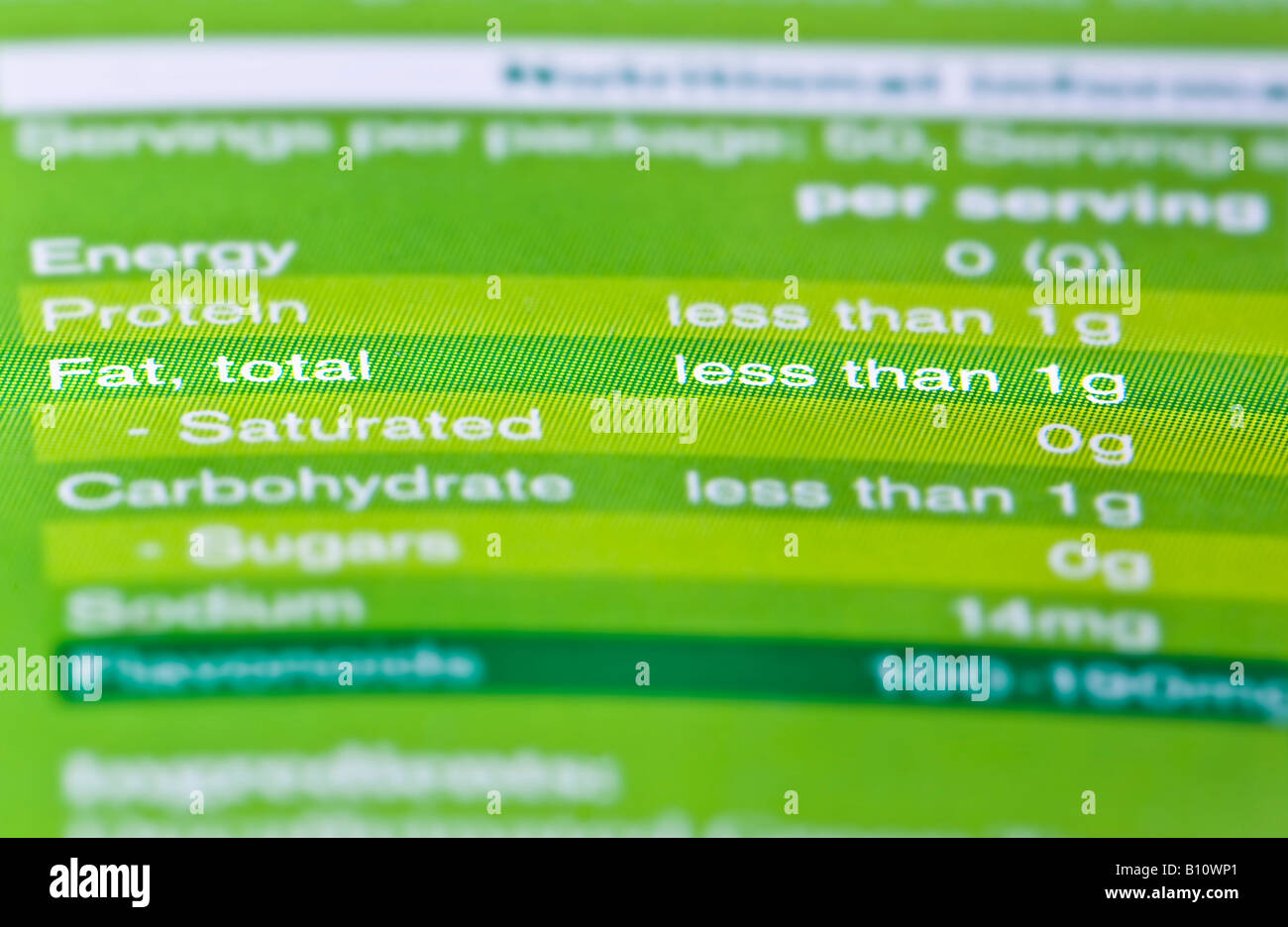 Nutritional Guide High Resolution Stock Photography and Images - Alamy