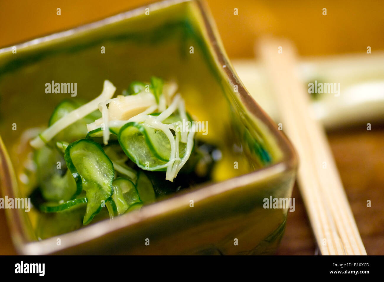 Detail of typical Kyoto style Kaiseki dish served in traditional ...