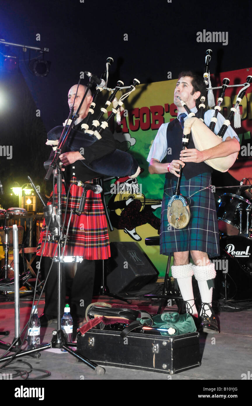 Israel Nof Ginosar Outdoor Bagpipe concert May 2008 Stock Photo - Alamy