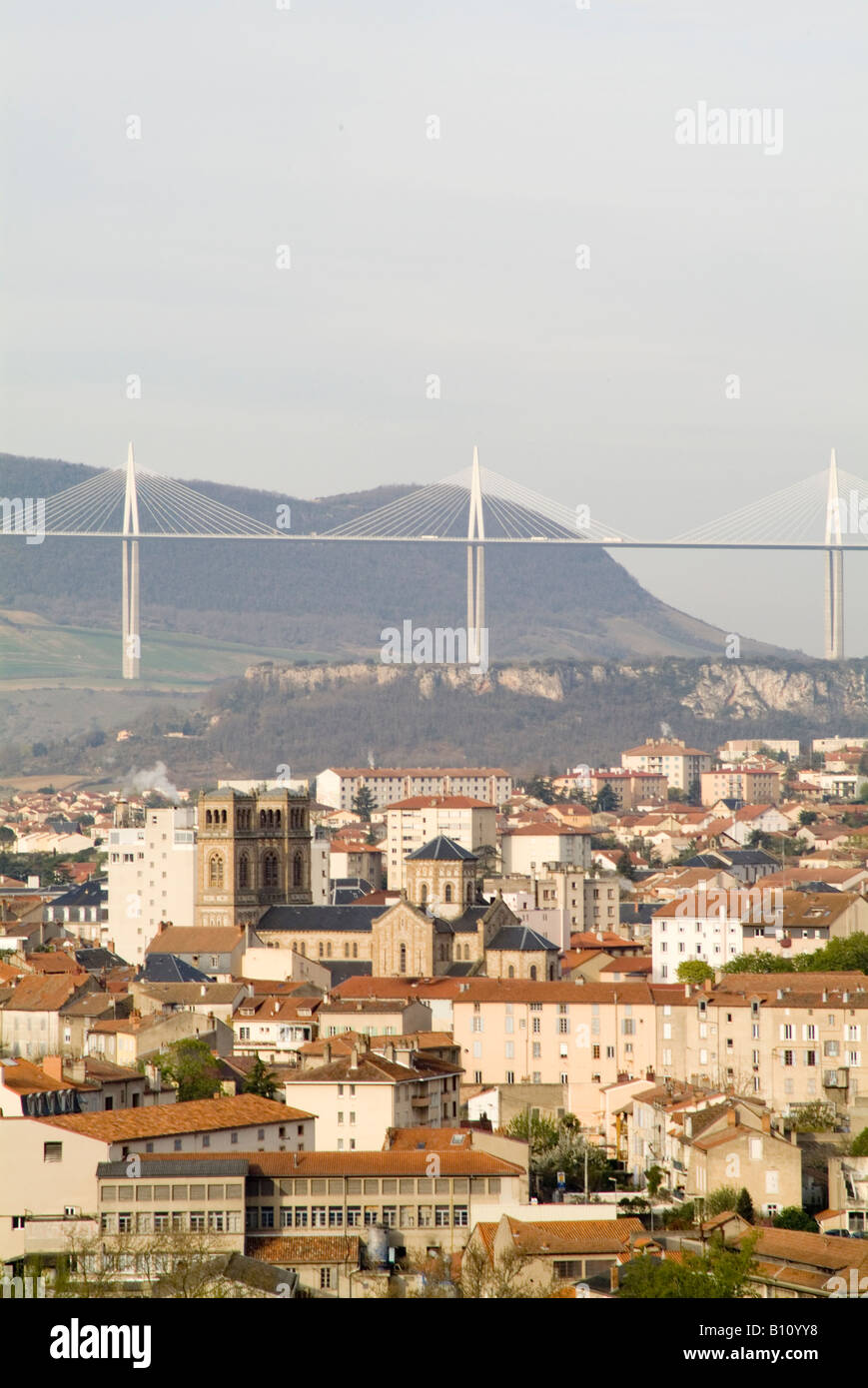 millau bridge viaduct french france town city building highest ...