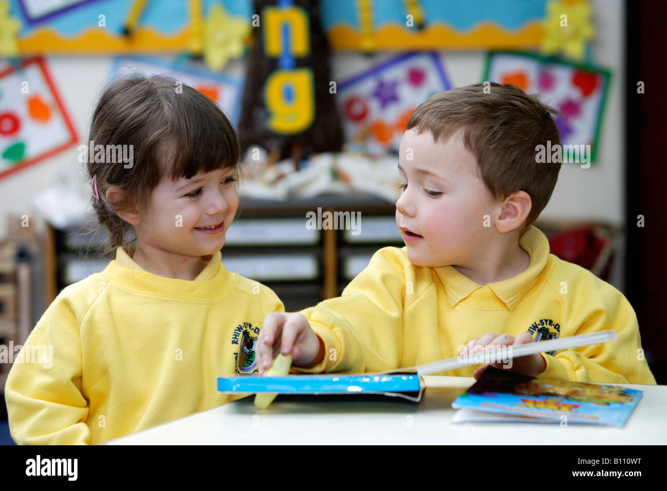 Children Junior School South Wales Stock Photo - Alamy