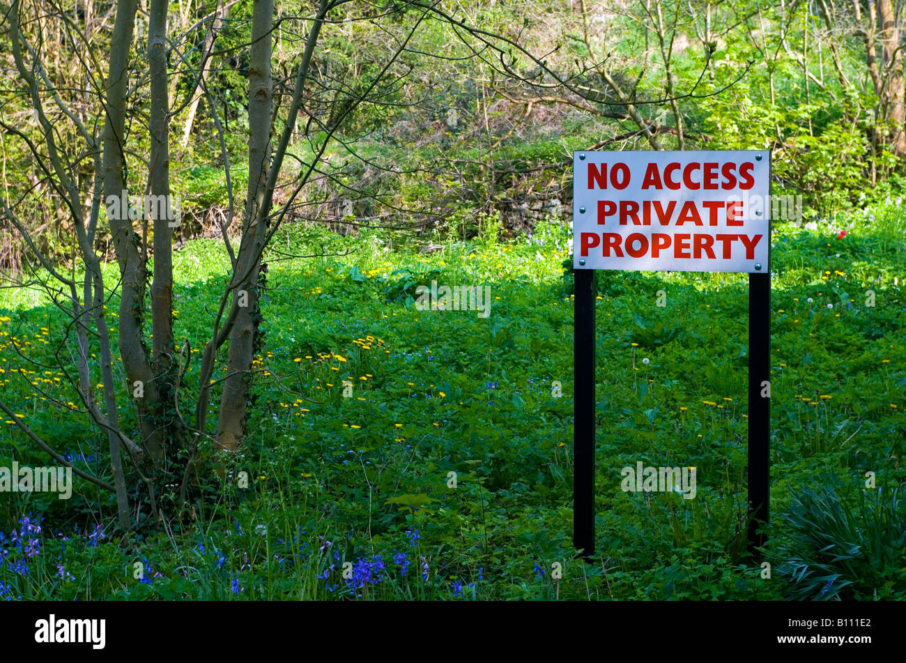 No Access Private Property sign on land in the British countryside ...