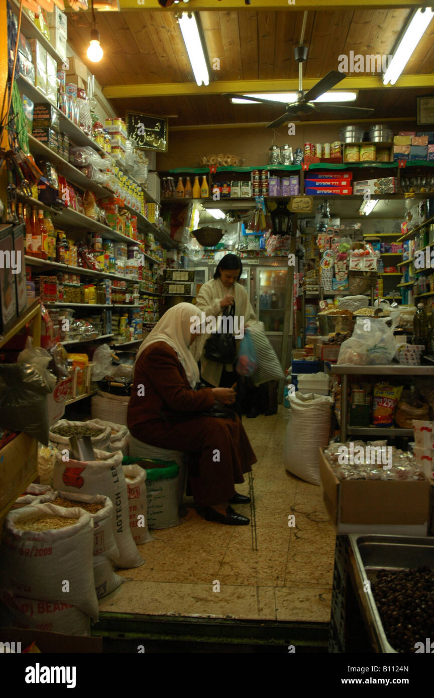Israel western Galilee Acre The old city market interior of a grocery ...