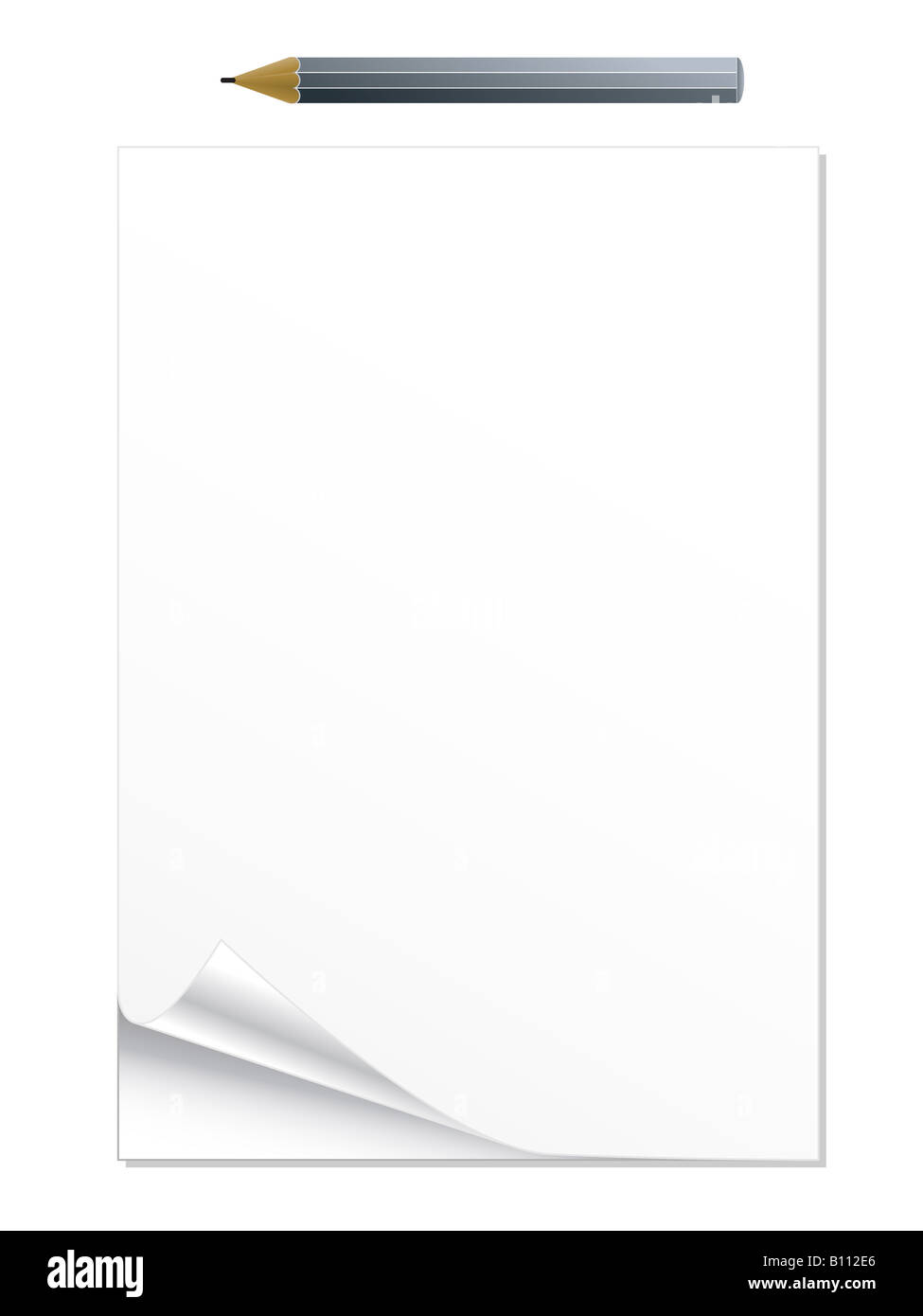 Vector illustration of a curled peel notepad with pencil Stock Photo ...