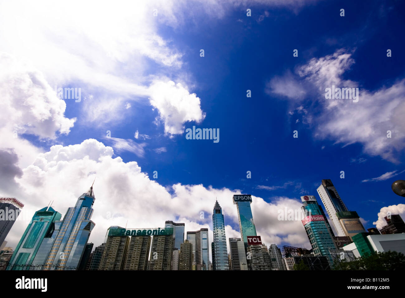 Hong Kong Skyline On Wan Chai Waterfront Stock Photo - Alamy