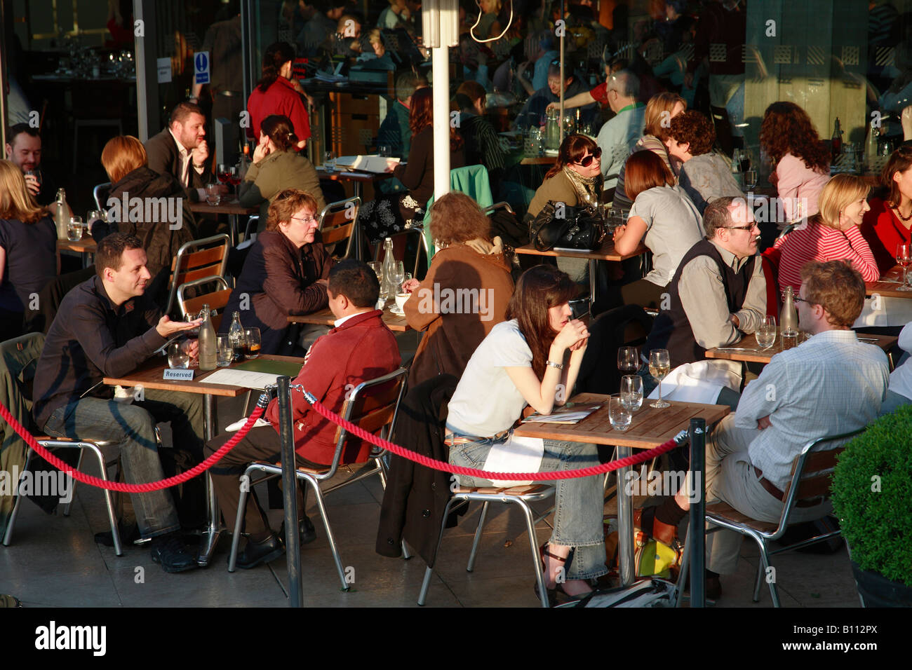 UK Britain England London Royal Festival Hall people socializing after ...
