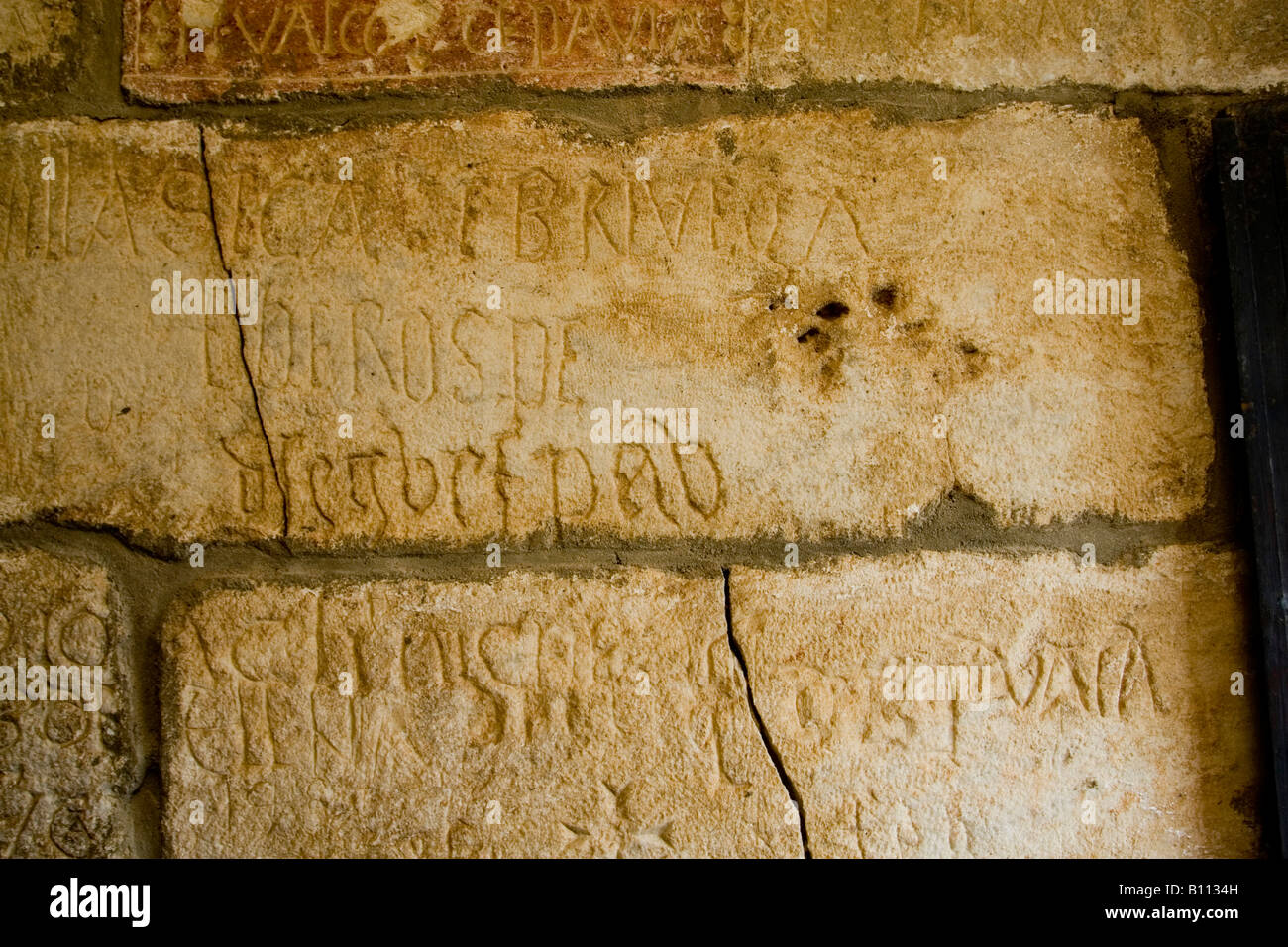 Names engraved in the walls of Bodrum Castle or Castle of St. Peter in ...