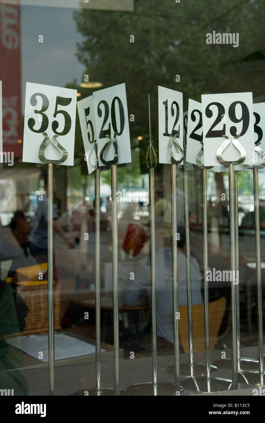 restaurant table numbers Stock Photo - Alamy