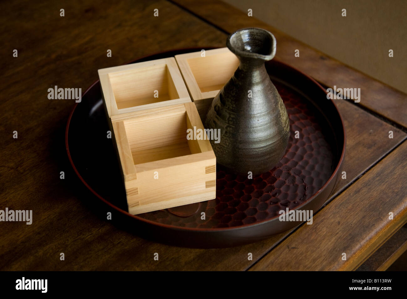 Square Cedar Sake Cups Stock Photo - Alamy