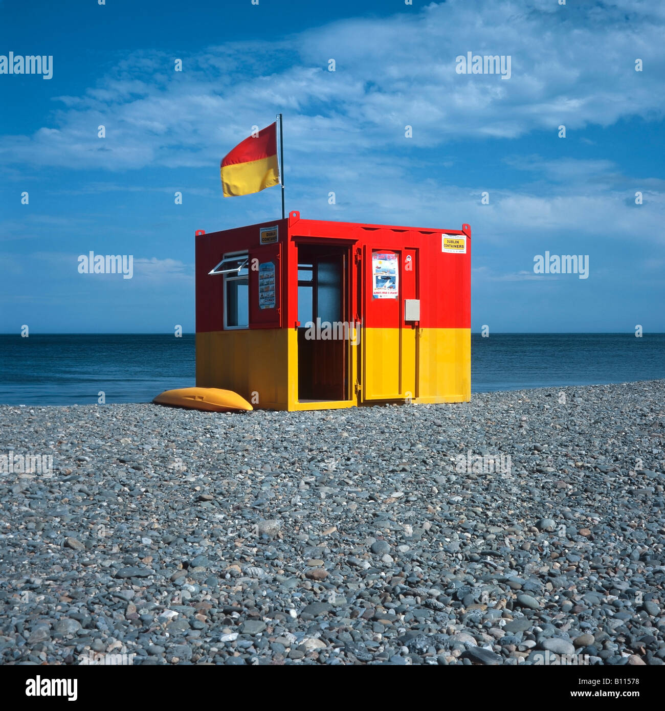 Lifeguard's Cabin on the beach at Malahide, near Dublin, Ireland Stock ...