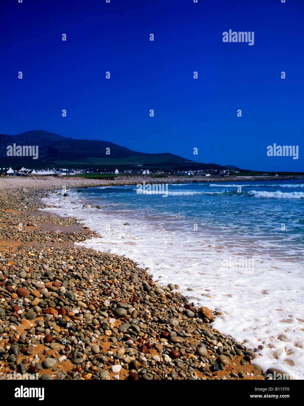 Achill Island, beach at Dooagh, Croaghaun Mountain, Ireland Stock Photo ...