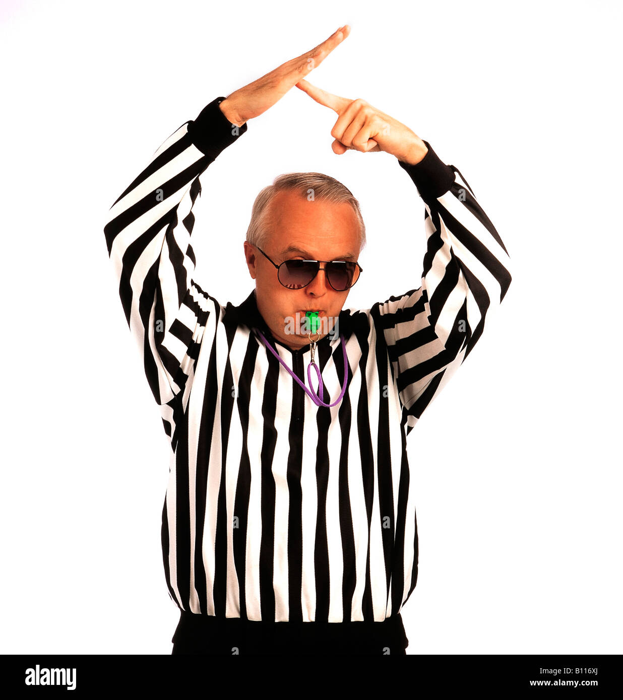 Referee making a call Stock Photo - Alamy