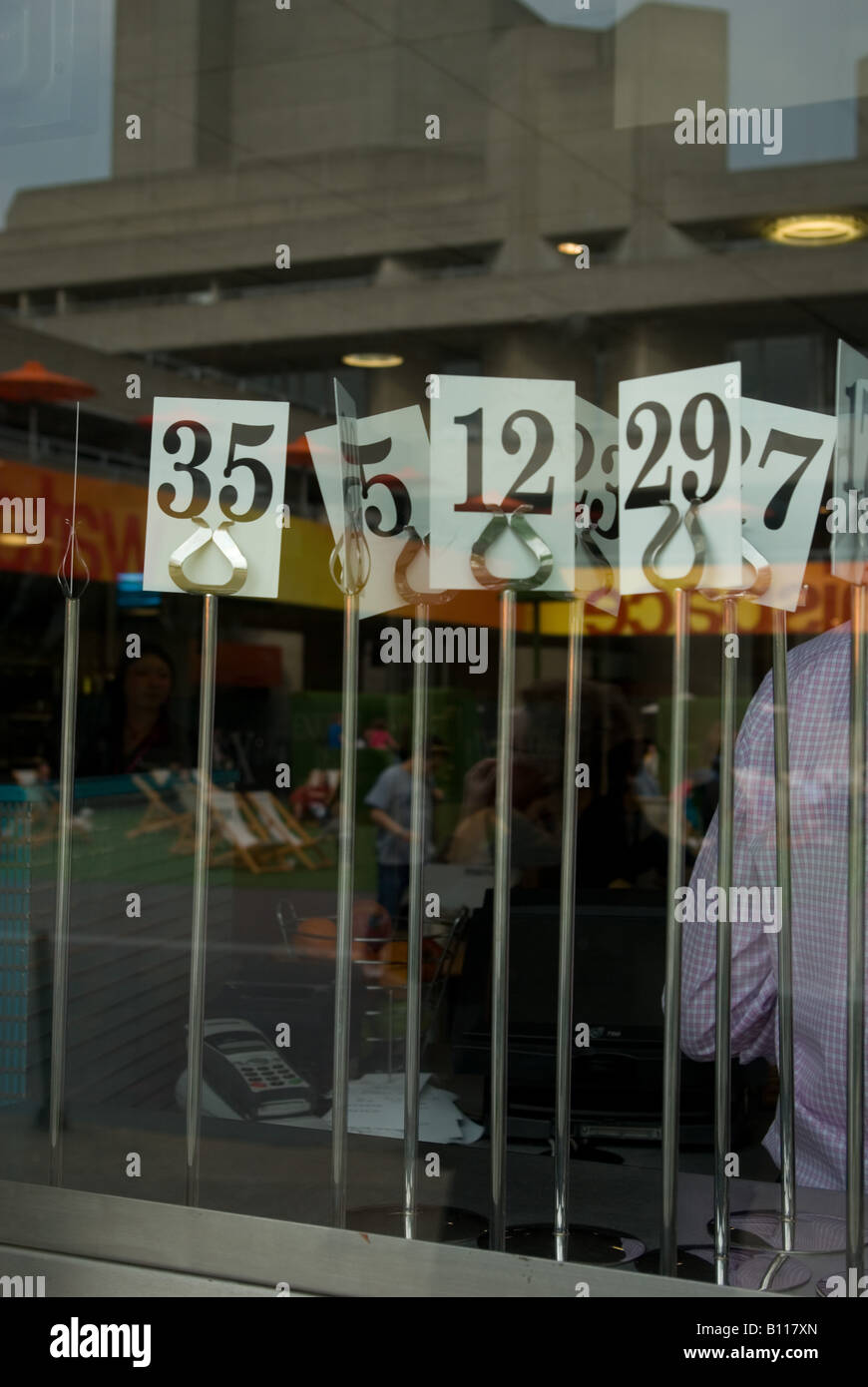 restaurant table numbers Stock Photo - Alamy