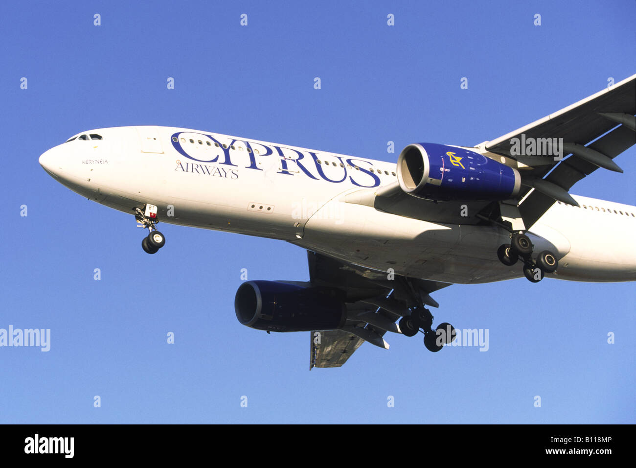 Airbus A330 operated by Cyprus Airlines on approach to Heathrow Airport ...