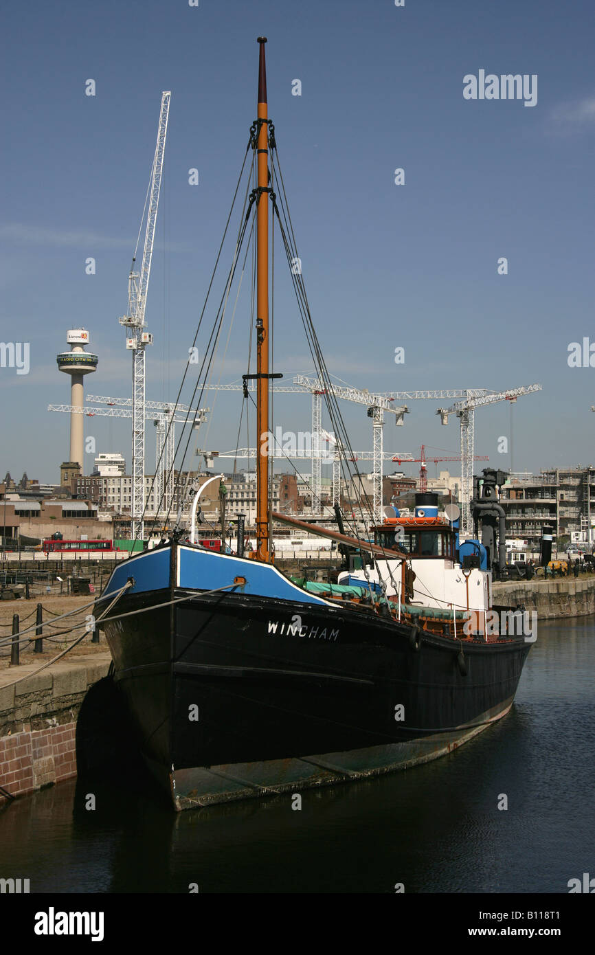 City of Liverpool, England. MV Wincham berthed at Albert Docks with ...