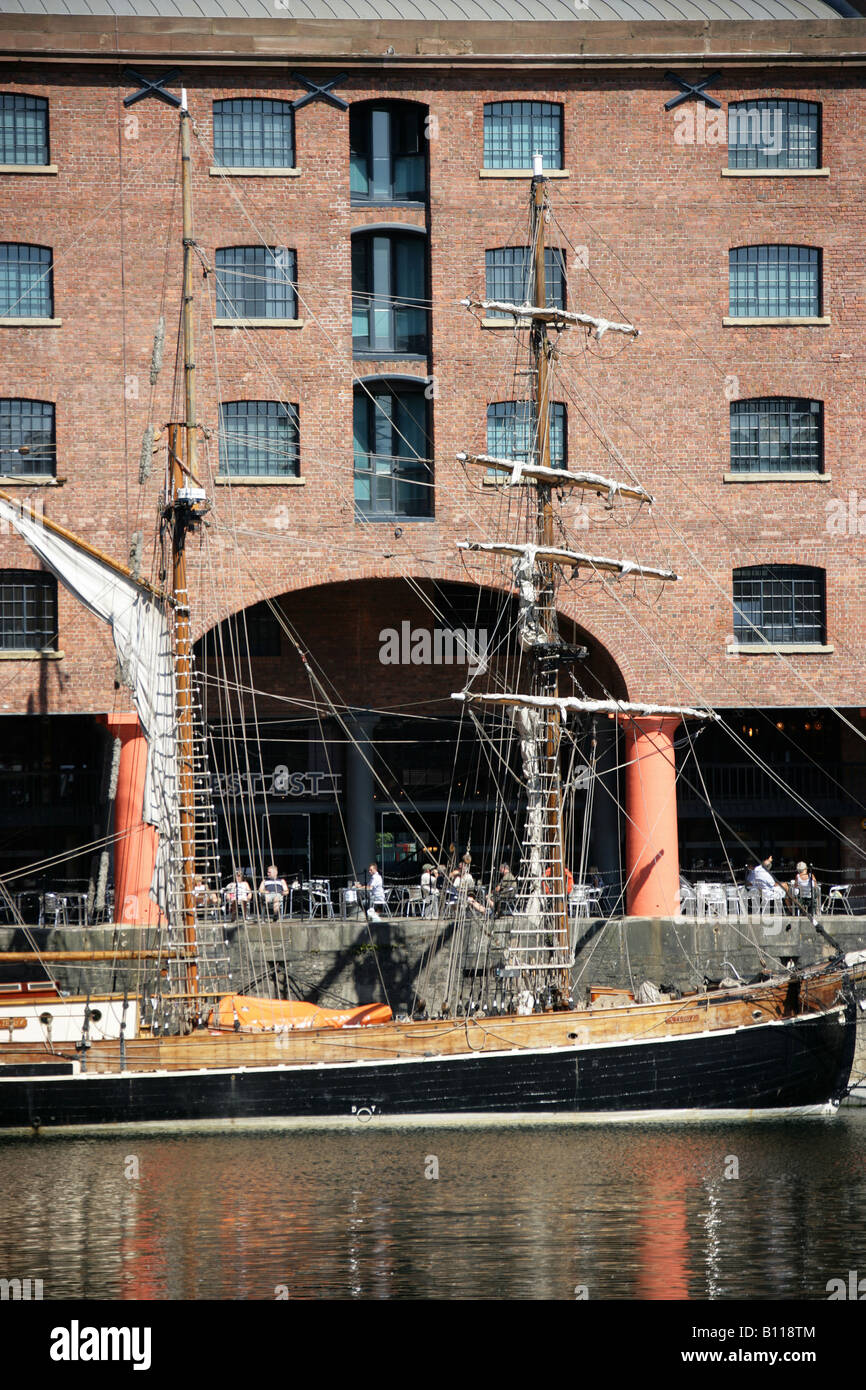 City of Liverpool, England. The square-rig SS Zebu berthed at the Grade ...