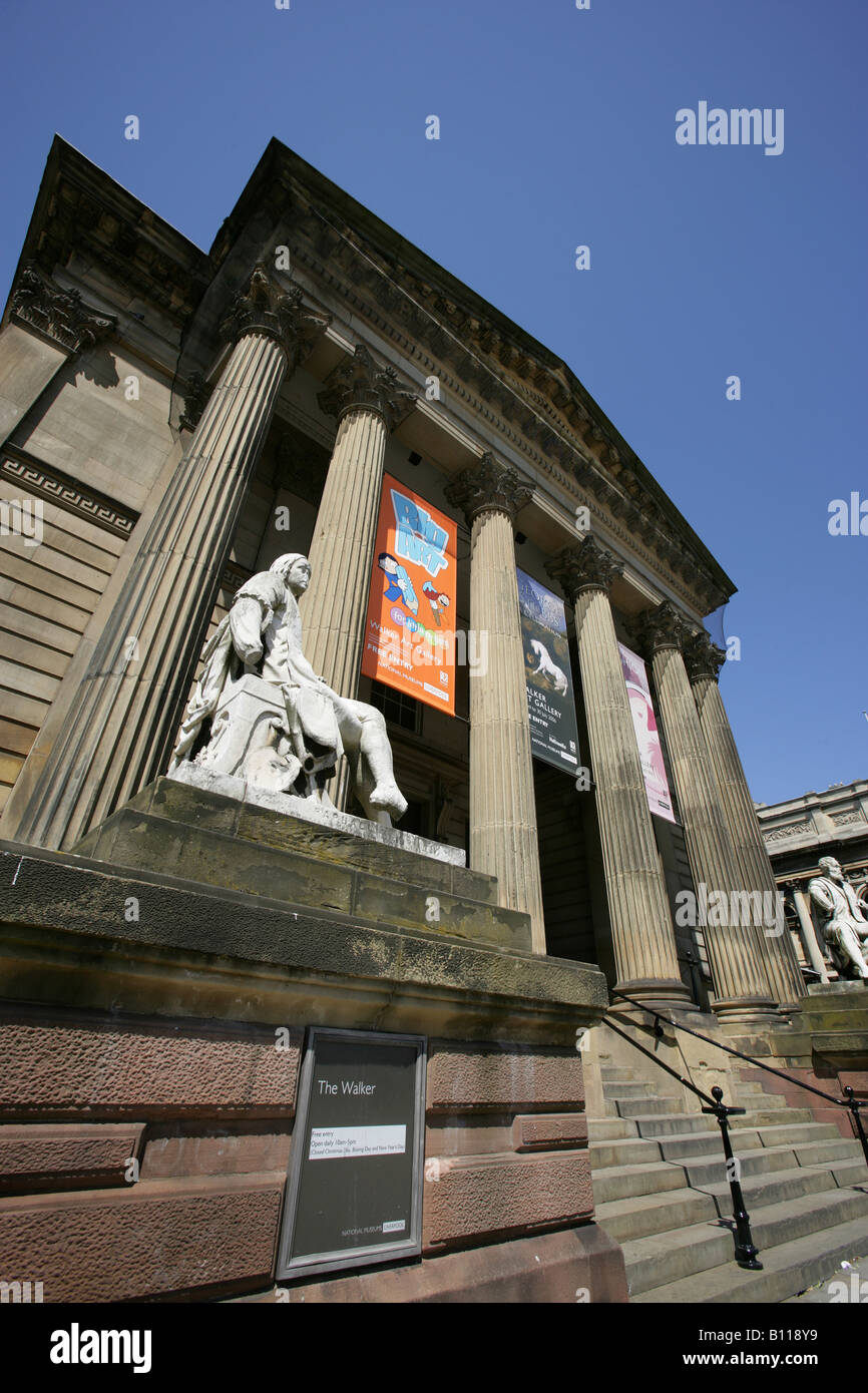City of Liverpool, England. Main colonnade entrance to the Walker Art ...