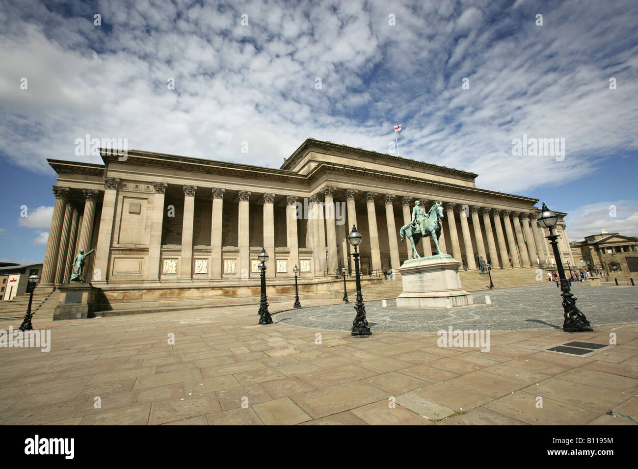 City of Liverpool, England. East Front colonnade view of the former ...