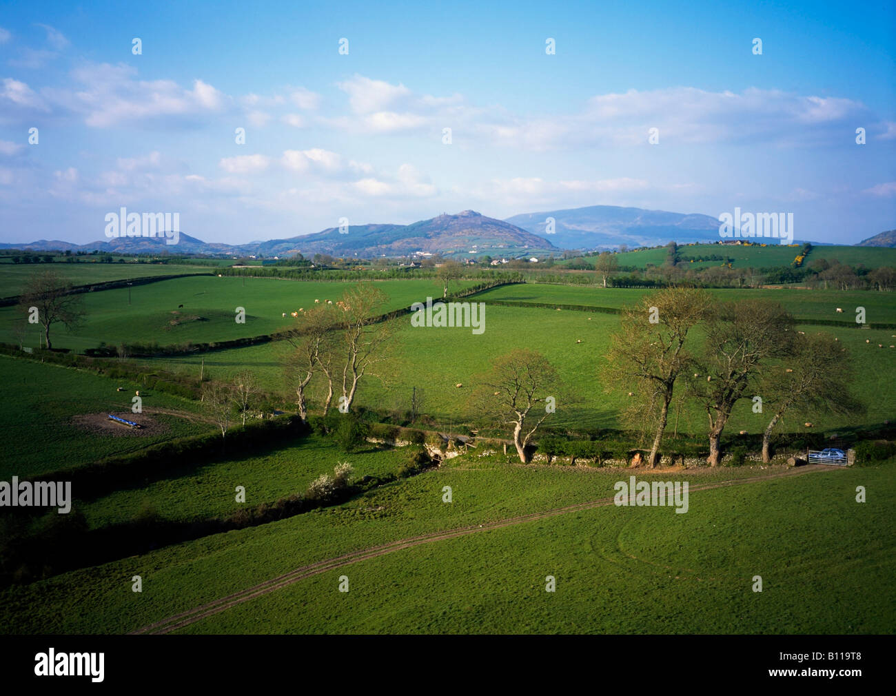 Armagh border from Roche Castle near Dundalk, Co Louth, Ireland Stock ...