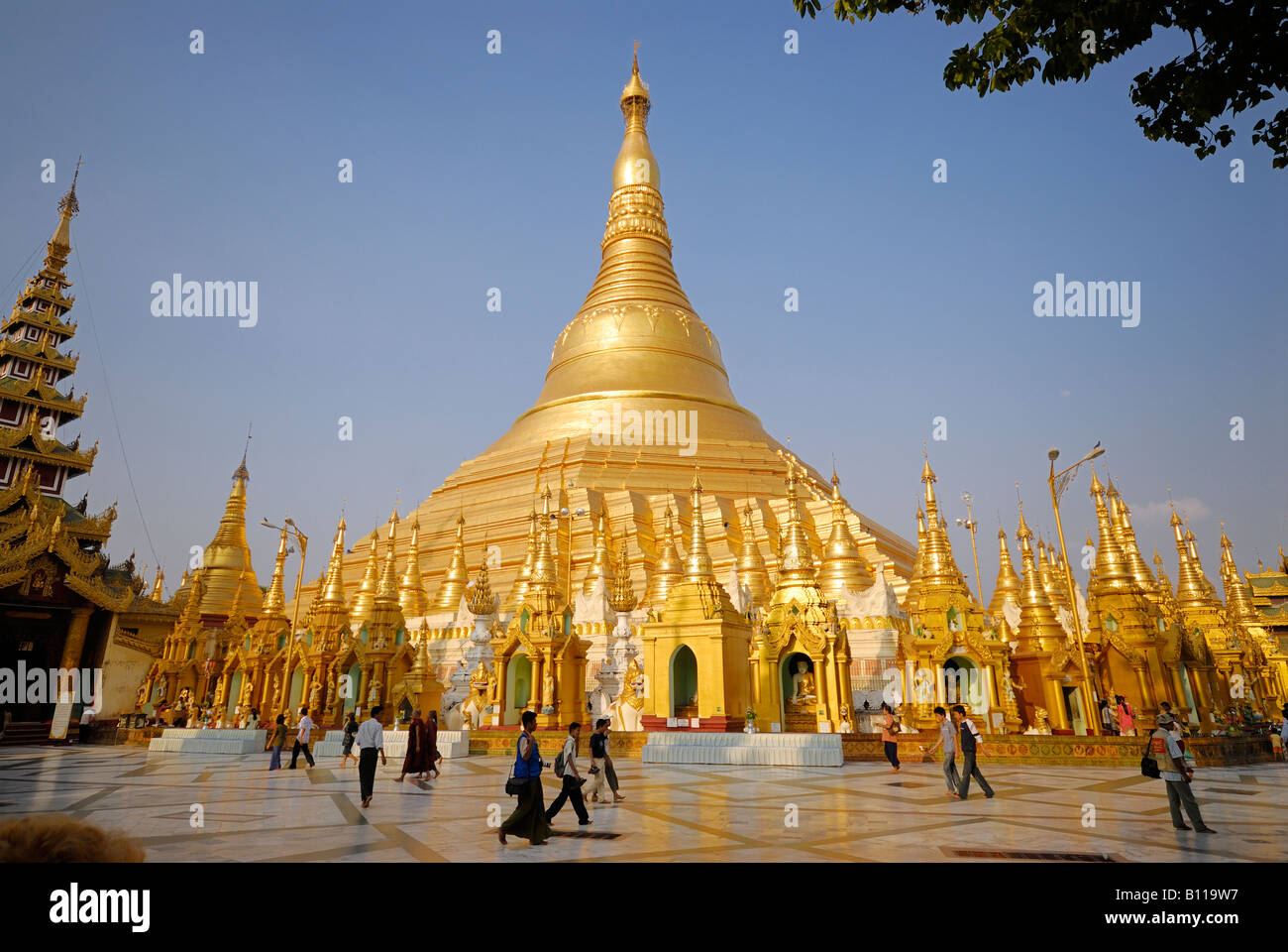 ASIA MYANMAR BURMA BIRMA YANGON YANGOON SHWEDAGON PAGODA one of the ...