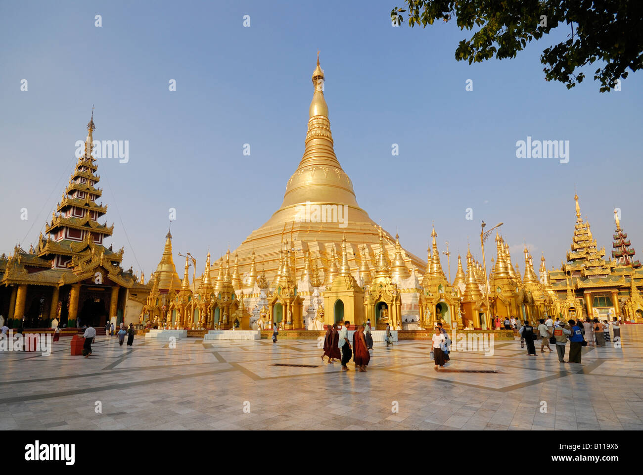 ASIA MYANMAR BURMA BIRMA YANGON YANGOON SHWEDAGON PAGODA one of the ...