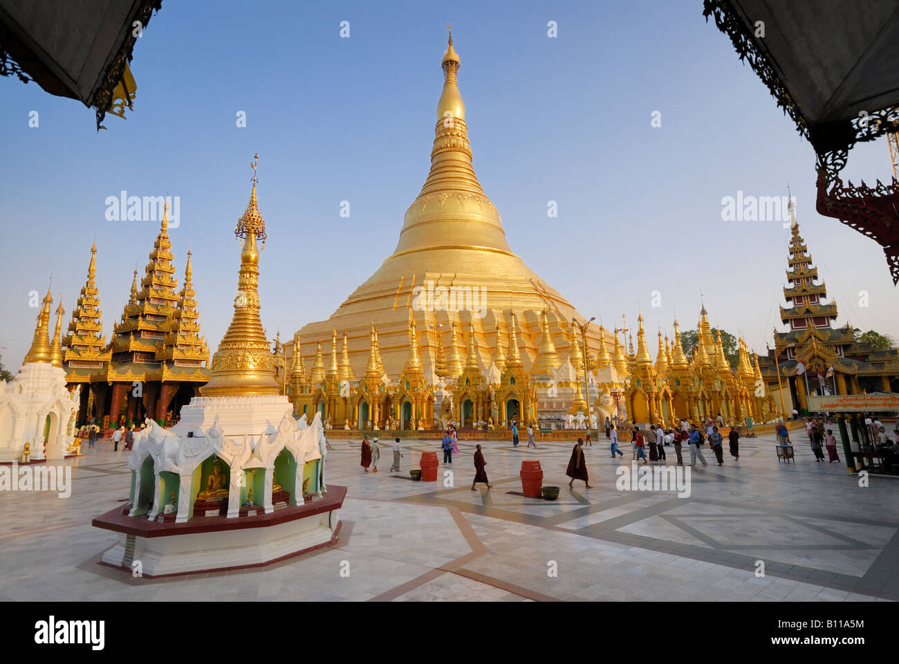 ASIA MYANMAR BURMA BIRMA YANGON YANGOON SHWEDAGON PAGODA one of the ...