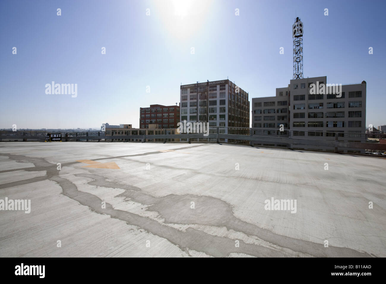 Rooftop of parking garage Stock Photo - Alamy