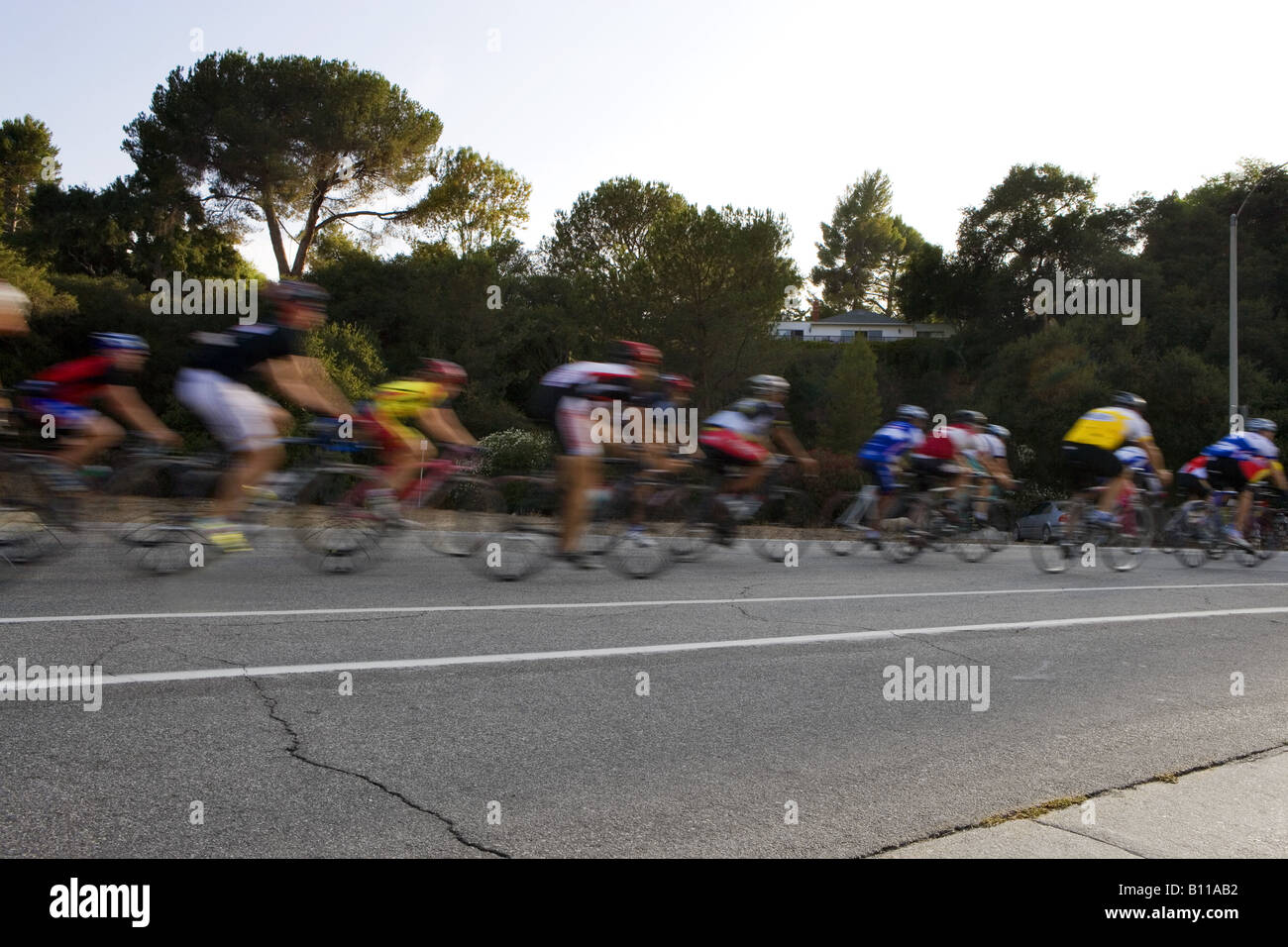 Group of cyclists on road Stock Photo - Alamy