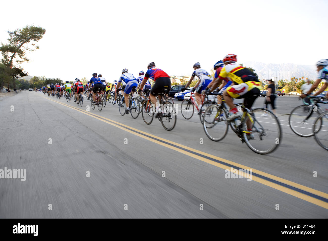 Group of cyclists on road Stock Photo - Alamy