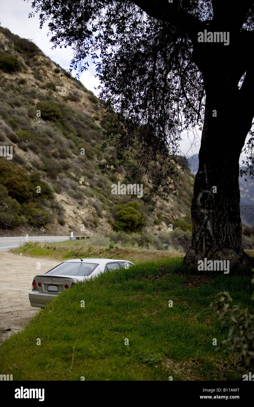 Car parked at scenic mountain viewpoint Stock Photo - Alamy