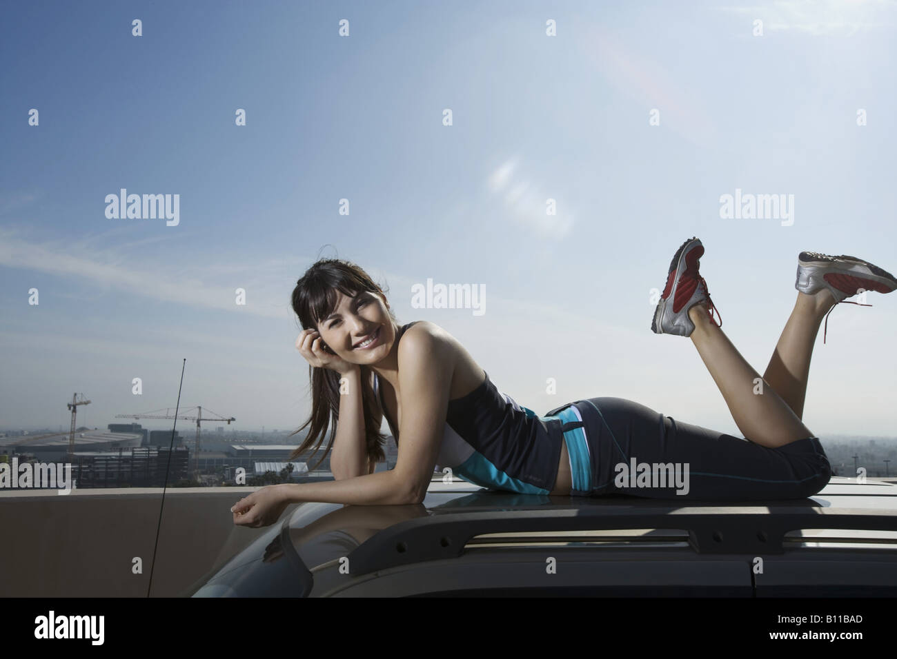 Woman laying down car hi-res stock photography and images - Alamy
