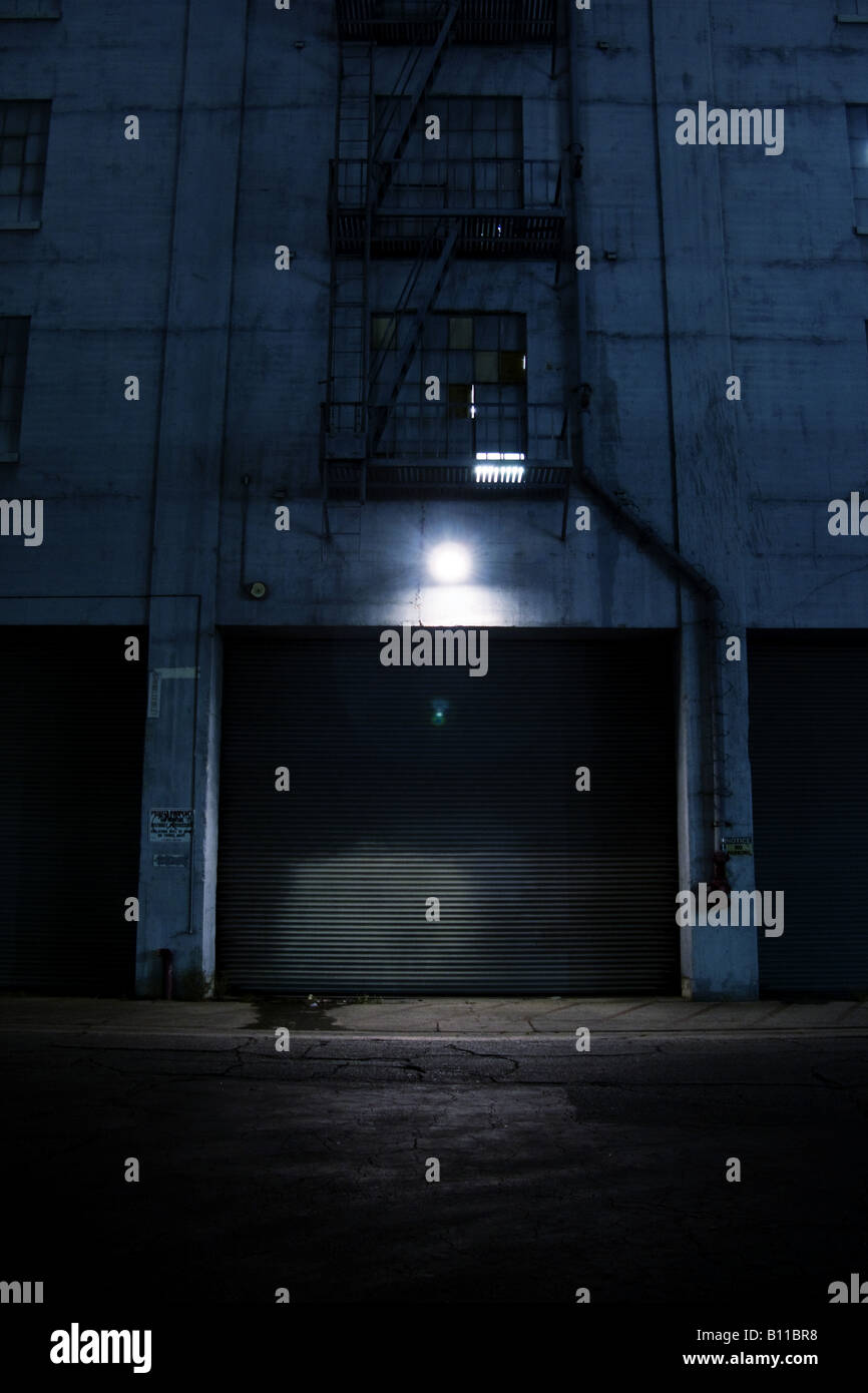 Night scene outside Los Angeles warehouse Stock Photo - Alamy
