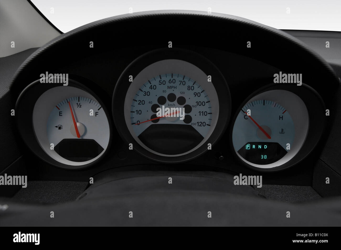 2008 Dodge Caliber SE in Silver - Speedometer/tachometer Stock Photo ...