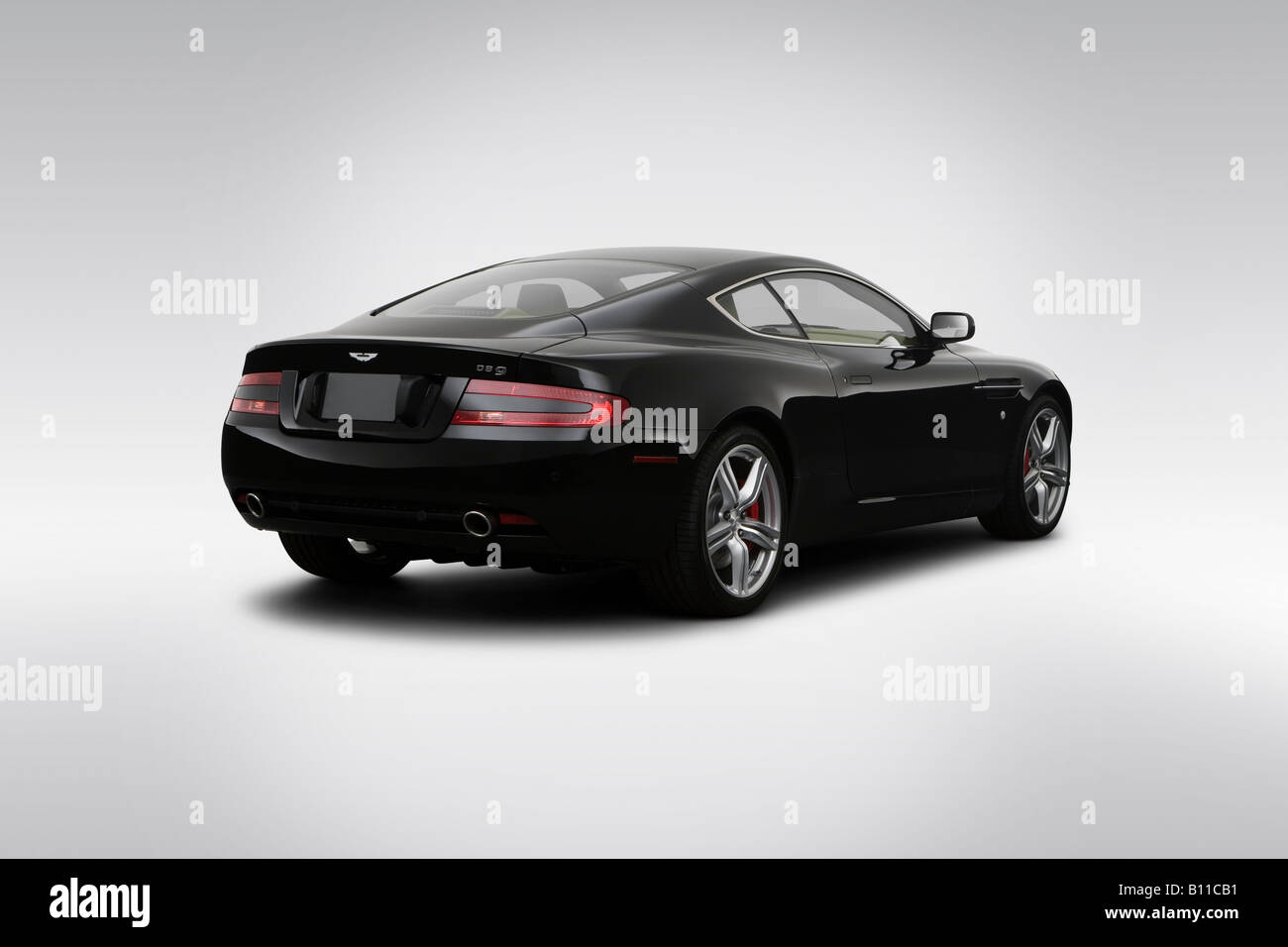 2008 Aston Martin DB9 in Black - Rear angle view Stock Photo - Alamy