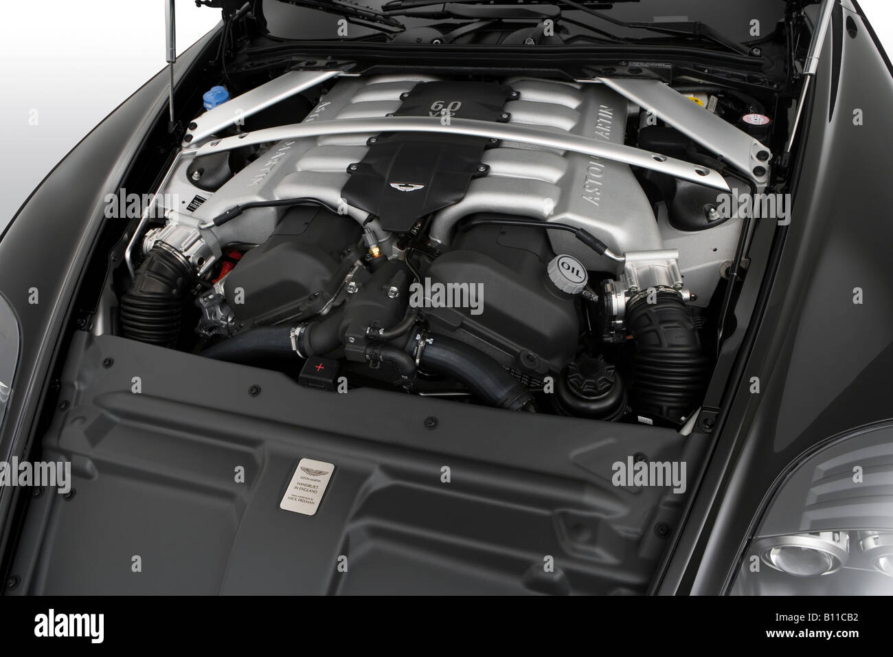 2008 Aston Martin DB9 in Black - Engine Stock Photo - Alamy