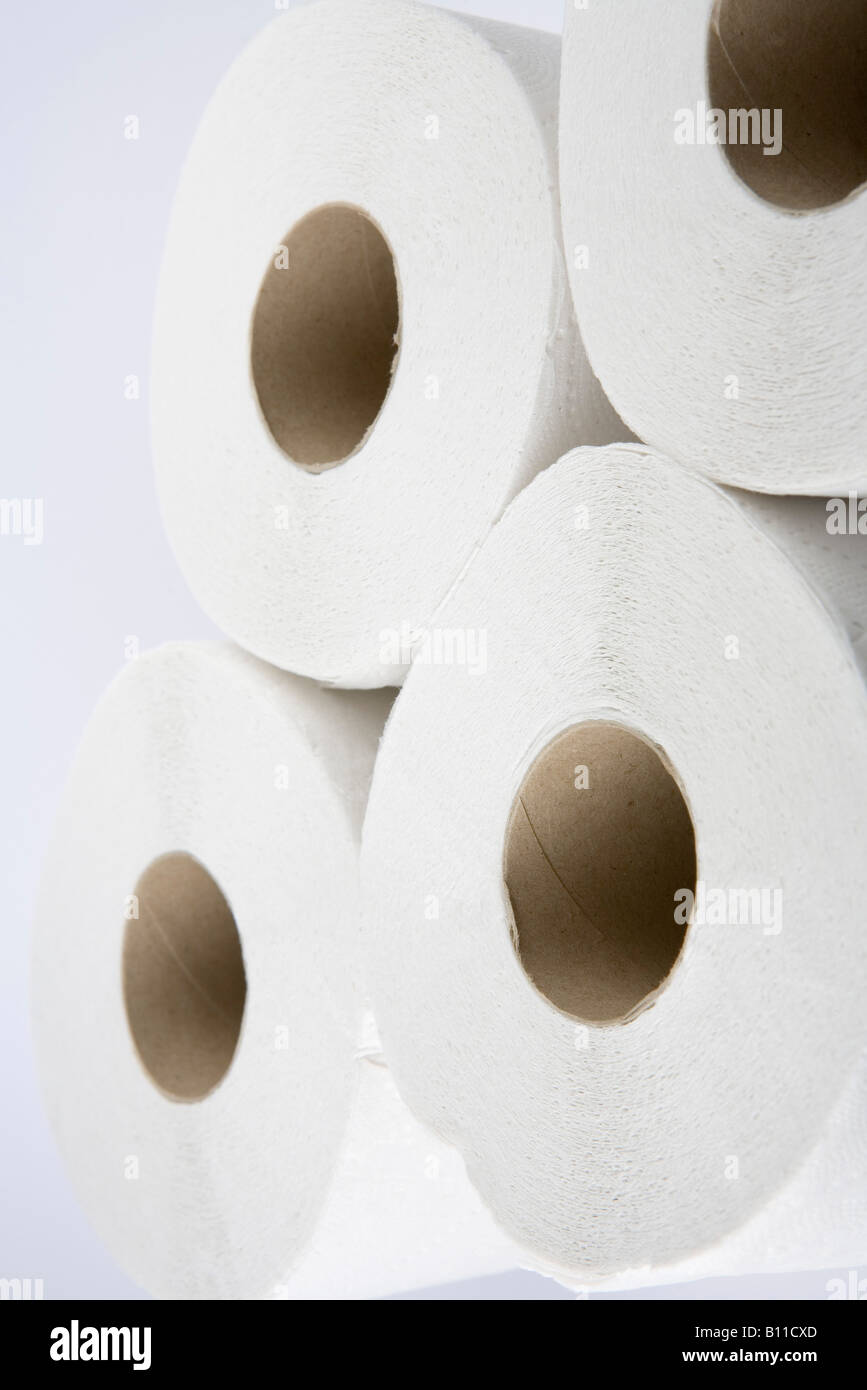 Pile of toilet paper rolls Stock Photo - Alamy