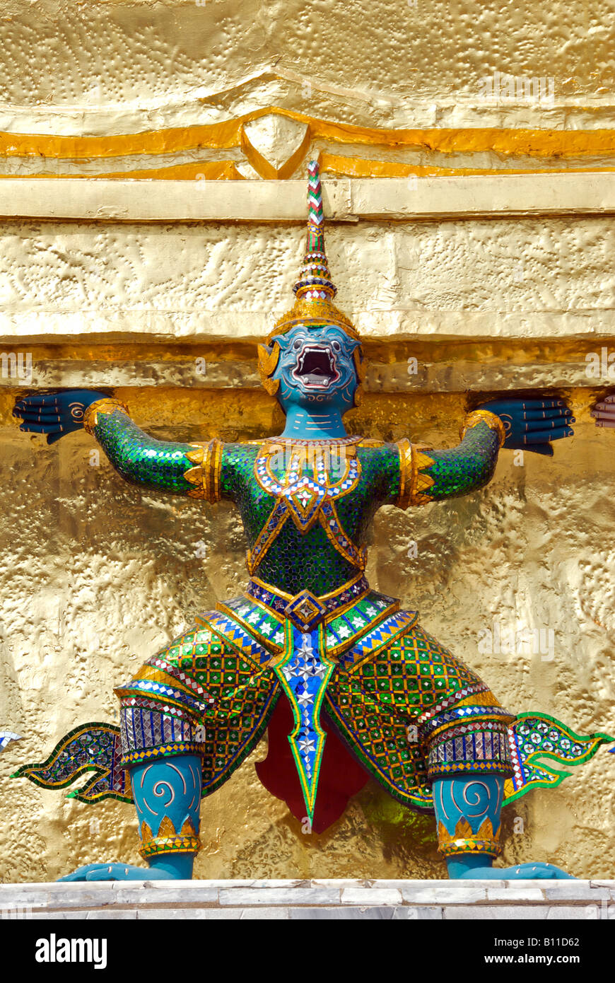 Yaksha demon supporting Golden Chedi Wat Phra Kaew Bangkok Thailand ...