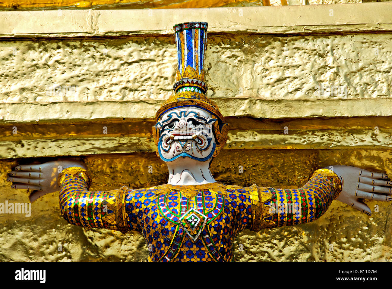 Yaksha demon supporting Golden Chedi Wat Phra Kaew Bangkok Thailand ...