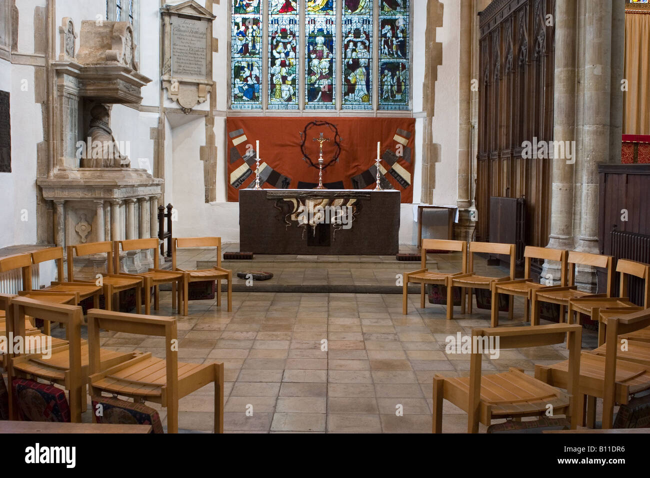 Interior of a side chapel, with modern furnishings Stock Photo - Alamy