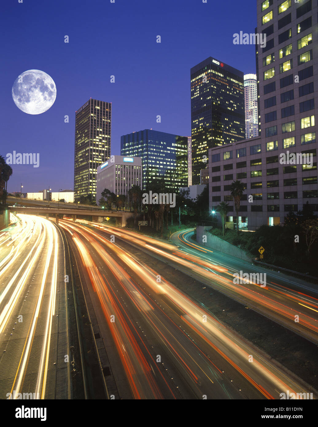 ROUTE 110 HIGHWAY DOWNTOWN LOS ANGELES CALIFORNIA USA Stock Photo - Alamy
