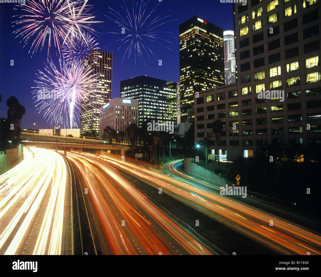 ROUTE 110 HIGHWAY DOWNTOWN LOS ANGELES CALIFORNIA USA Stock Photo - Alamy