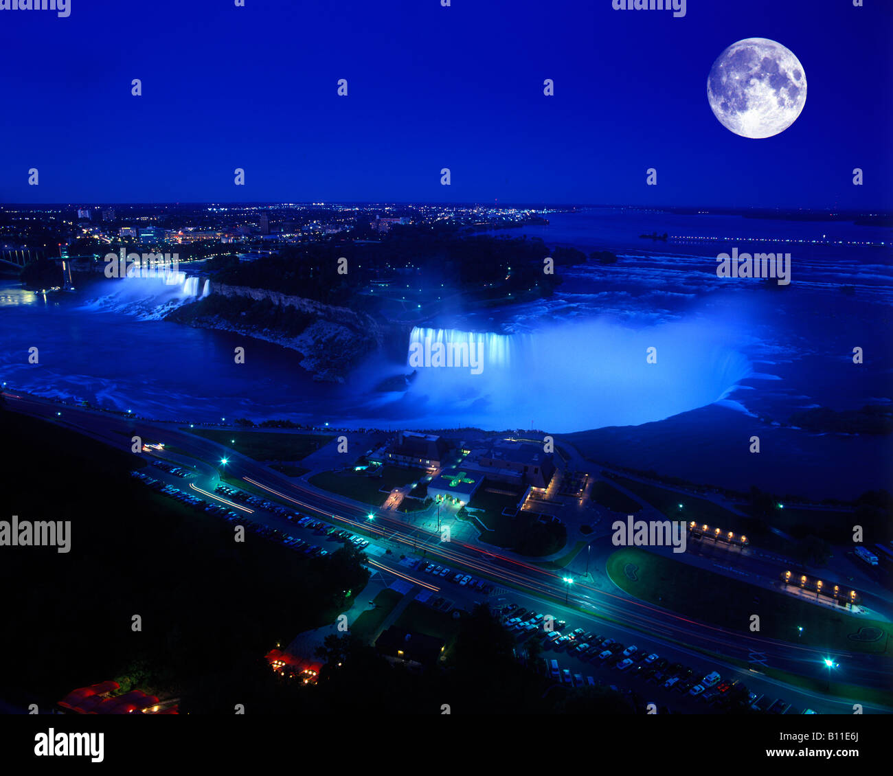 AERIAL AMERICAN AND HORSESHOE WATERFALLS NIAGARA CANADA USA Stock Photo ...