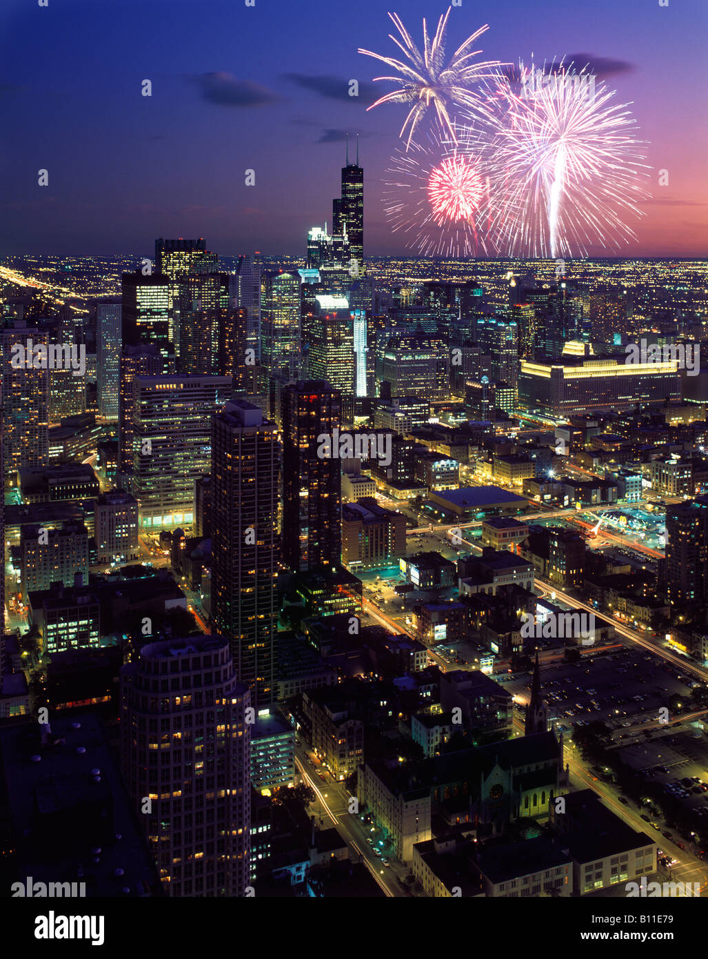 THE LOOP DOWNTOWN SKYLINE CHICAGO ILLINOIS USA Stock Photo - Alamy